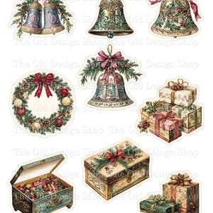 Vintage Christmas Fussy Cuts Printable Fussy Cut Clipart Ephemera for ...