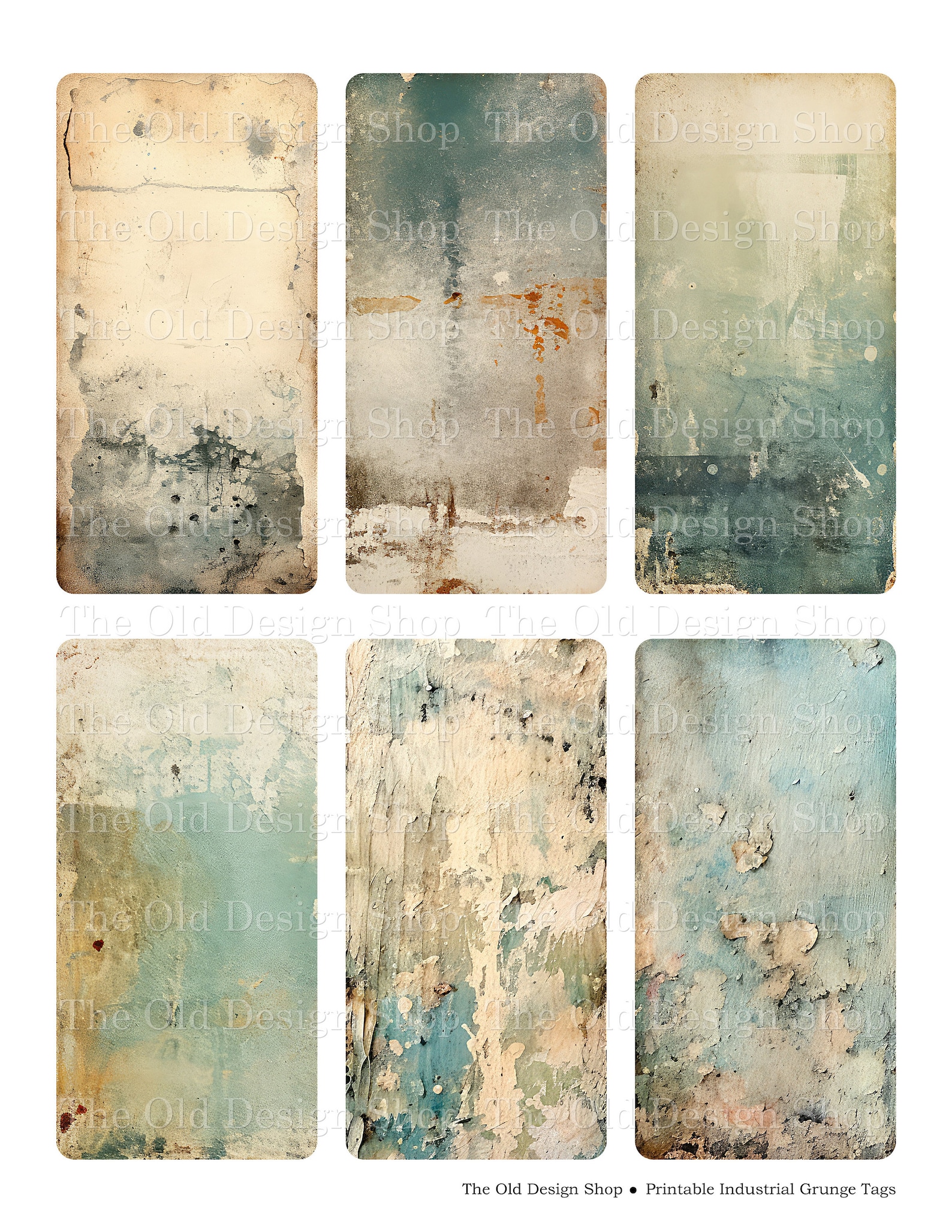 Industrial Grunge Tag Set Printable Ephemera Shabby Grunge Tags Junk ...