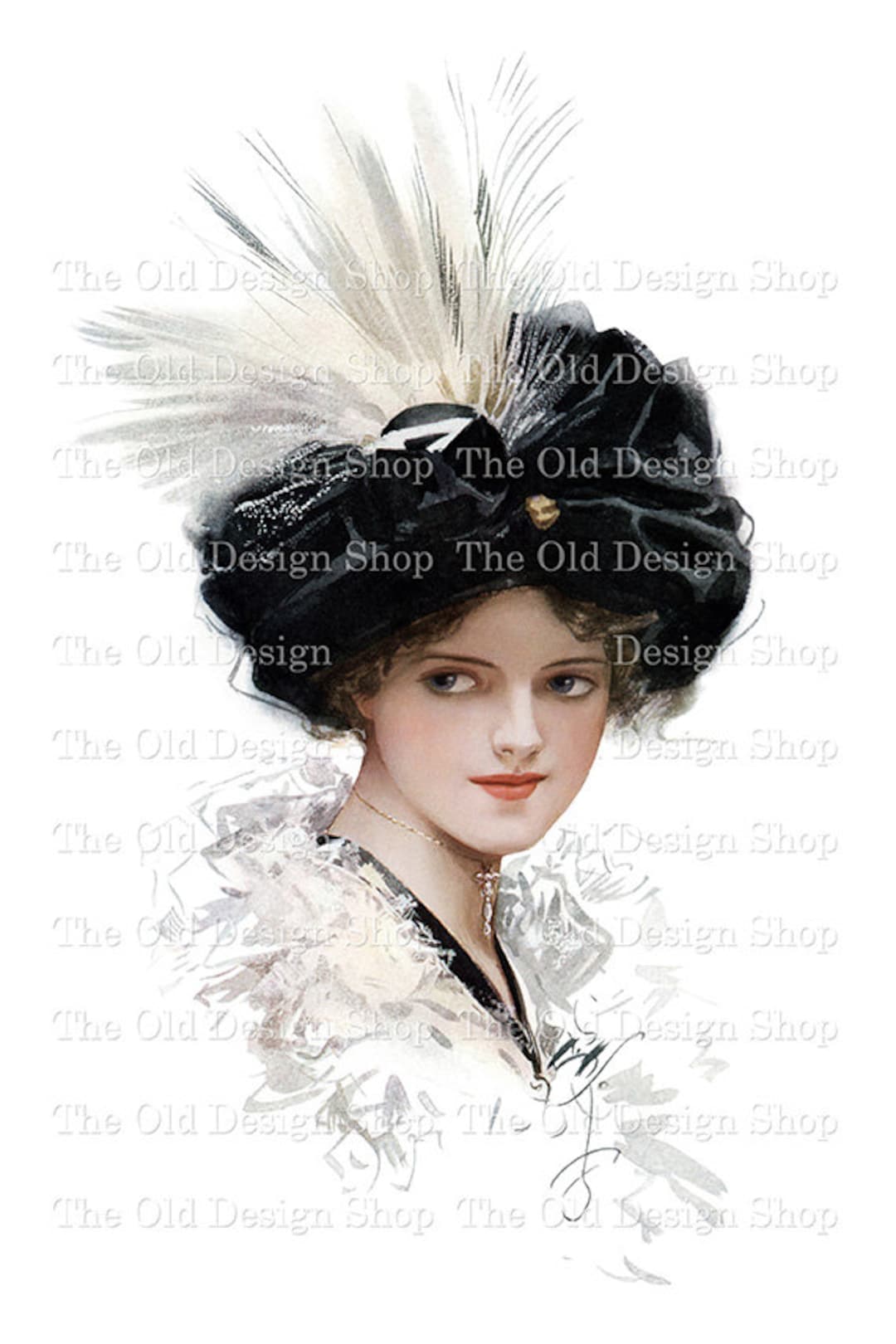 Harrison Fisher Printable Vintage Lady Graphics Titled Pretty Neighbor ...