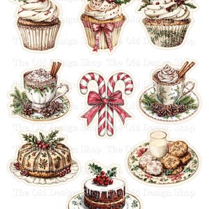 Vintage Christmas Fussy Cuts Printable Fussy Cut Clipart Ephemera for ...