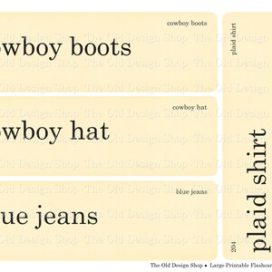 32 Printable Ranch Flashcards Cowboy Cowgirl Ephemera Large Vintage ...