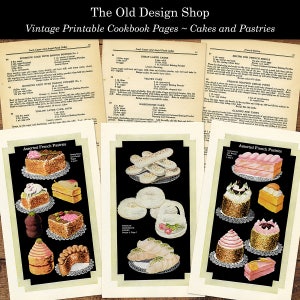 Printable Cookbook Pages French Pastry Recipes for Junk Journals ...