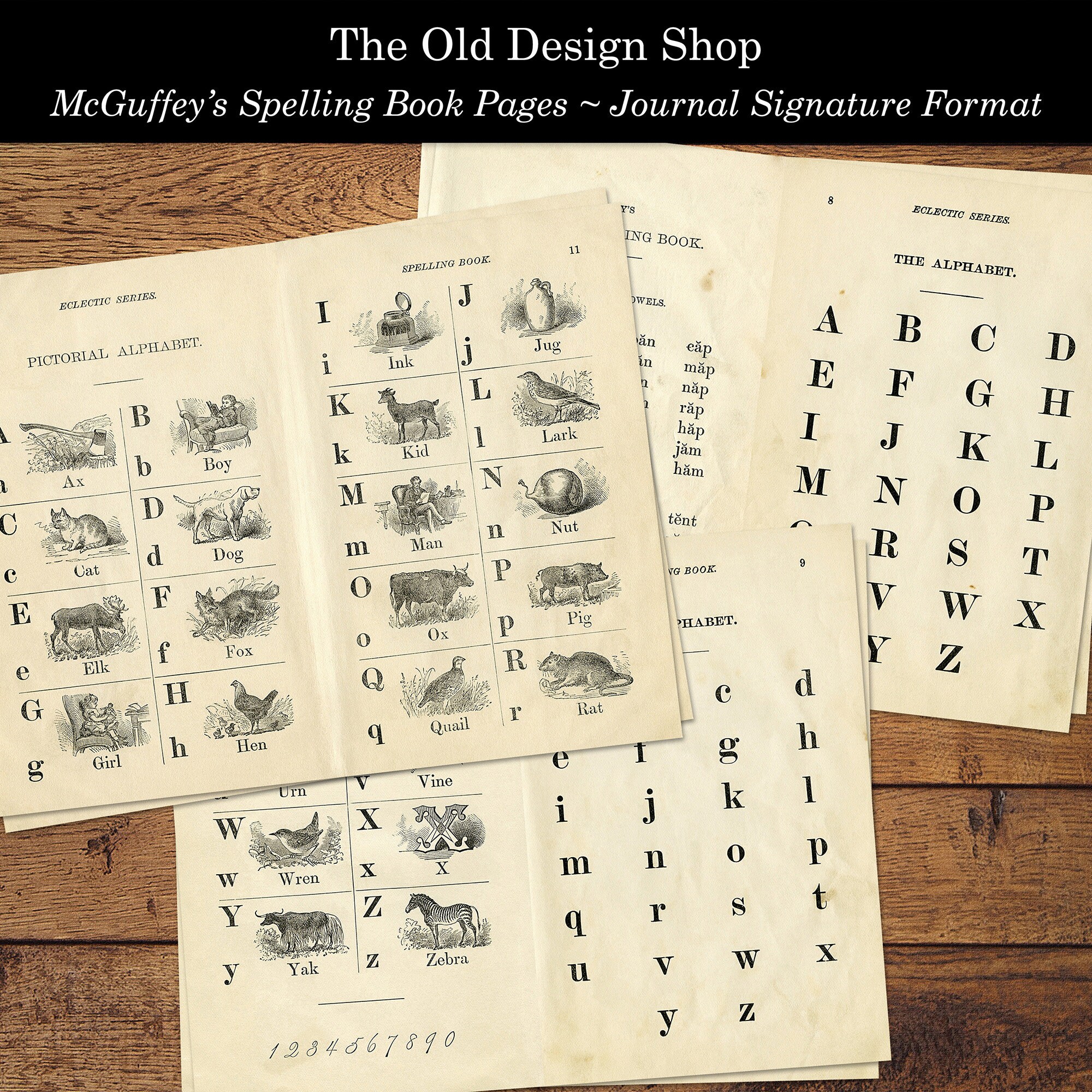 Mcguffey’s Eclectic Spelling Shabby and Aged Vintage School Reader Book ...