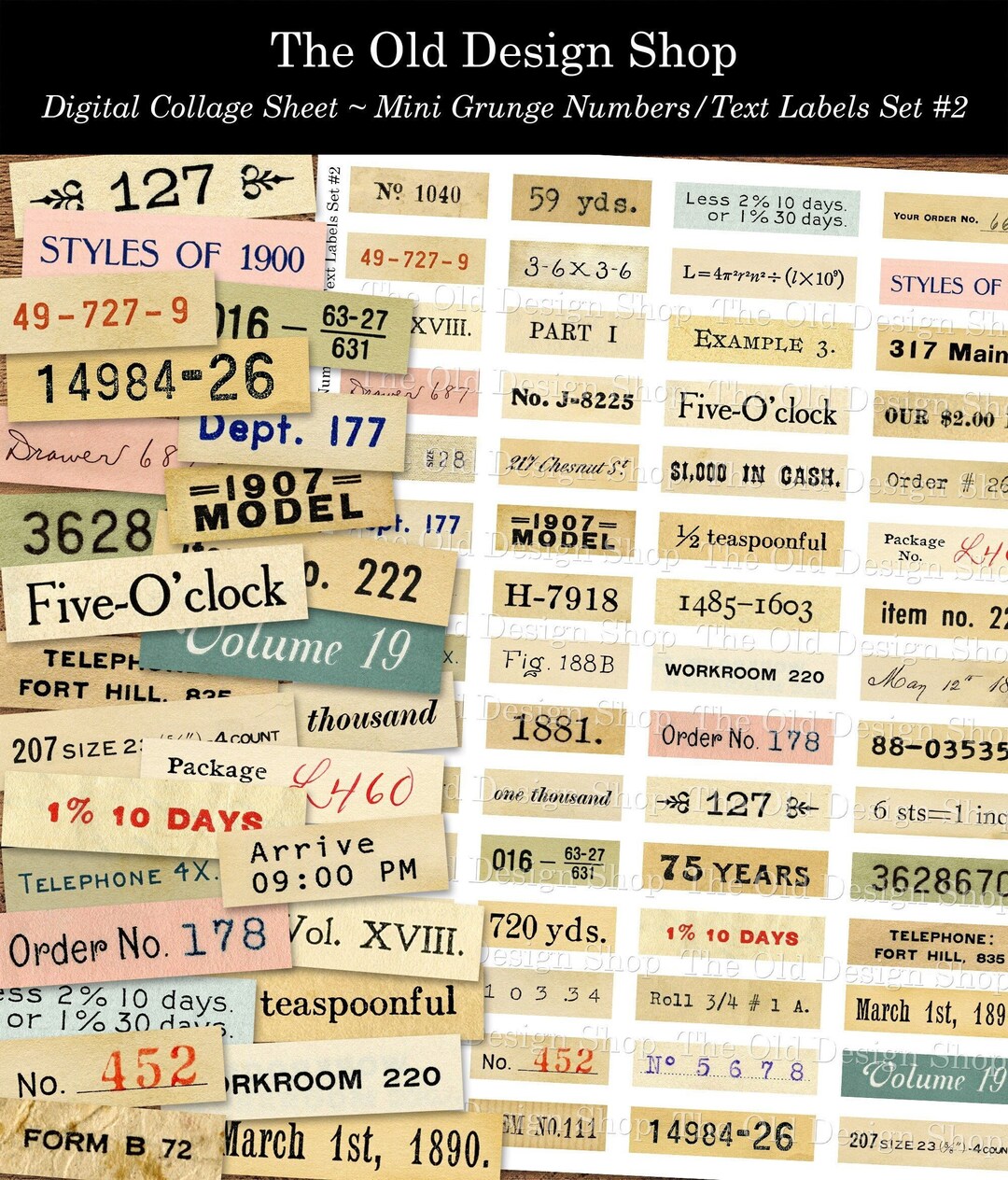 Number Labels Mini Shabby Numbers and Text Label Tags Set 2 Printable ...