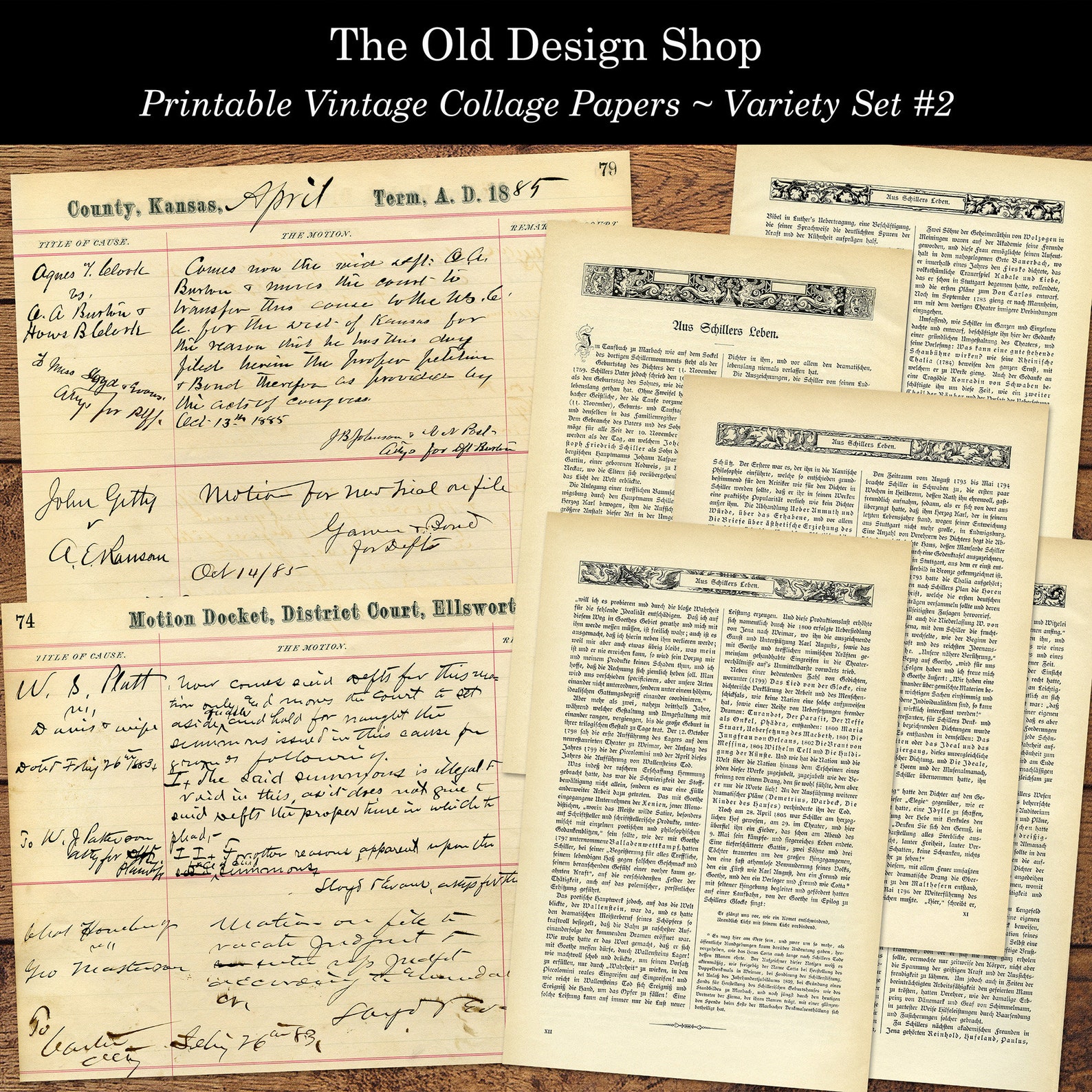 Set 2 Printable Vintage Collage Papers Journaling Papers - Etsy