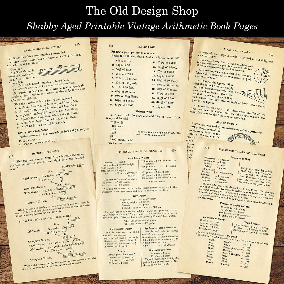 Arithmetic School Printable Vintage Shabby Aged Worn Book - Etsy Canada