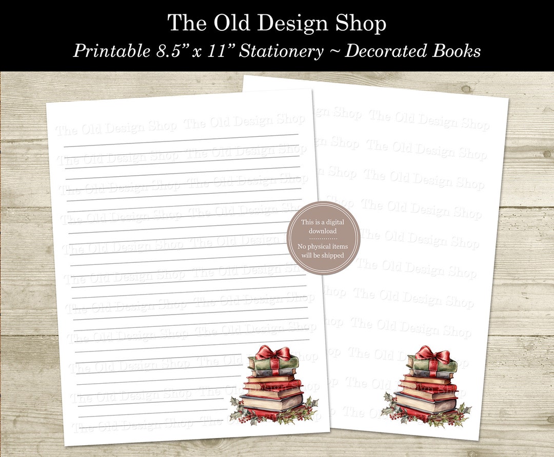 Christmas Printable Letter Writing Stationery Decorated Books Printable ...