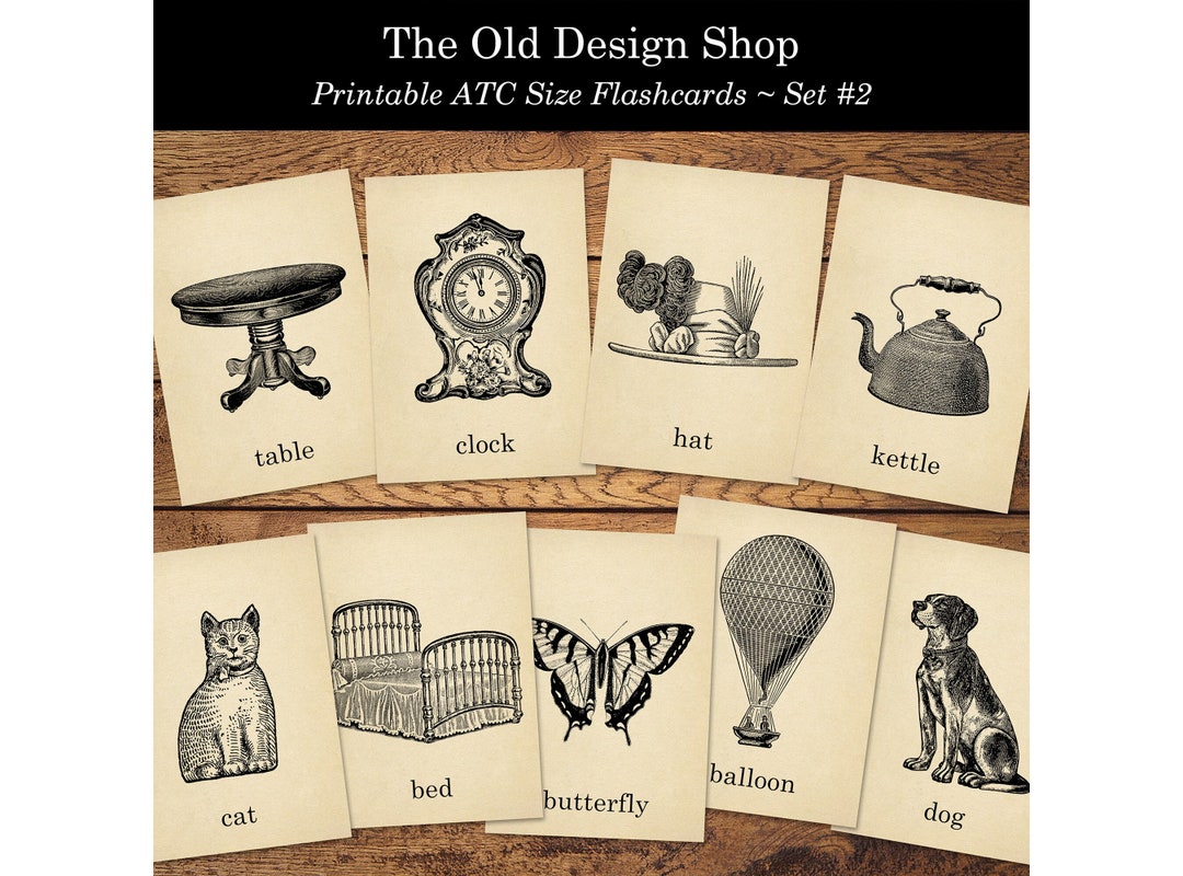 Printable Flashcards for Junk Journal Cardmaking Supply Neutral ...