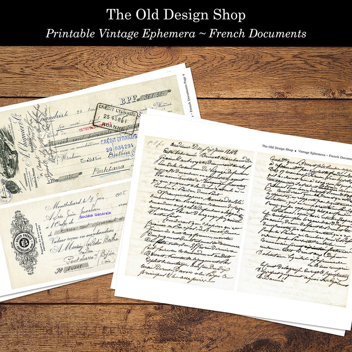 Vintage French Documents Printable Junk Journal Scrapbooking - Etsy