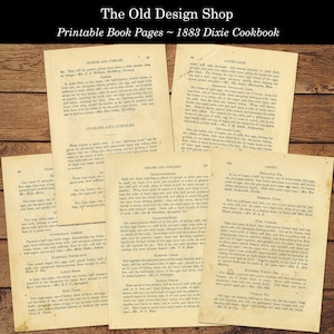 Old Cookbook Pages Printable Vintage Recipe Pages for Junk Journals ...