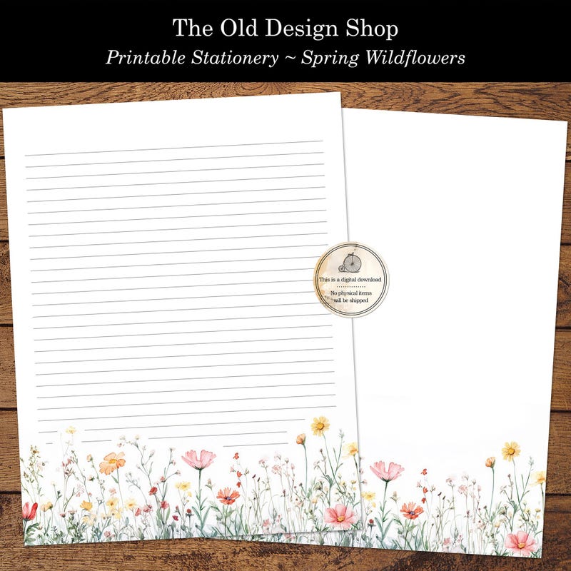 Stationary Design Floral - Etsy