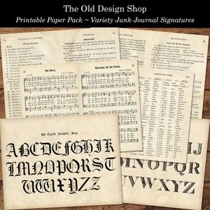 Printable Junk Journal Signatures Shabby Paper Pack Vintage Graphics ...