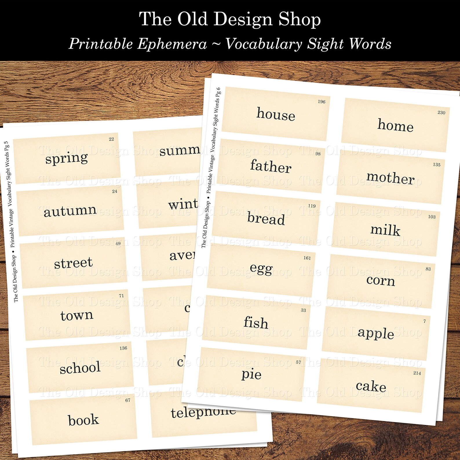 Sight Cards Printable Junk Journal Neutral Ephemera Cardmaking Supply ...