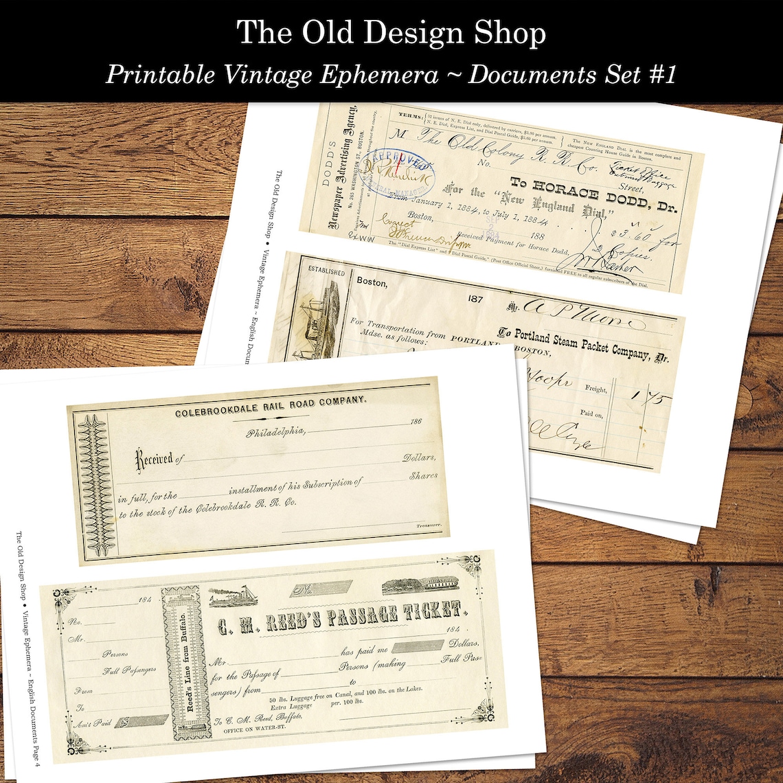 Vintage Documents Set 1 Printable Ephemera Invoices Receipts - Etsy Canada
