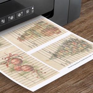 Christmas Library Cards Junk Journal Ephemera Cardmaking Supply ...