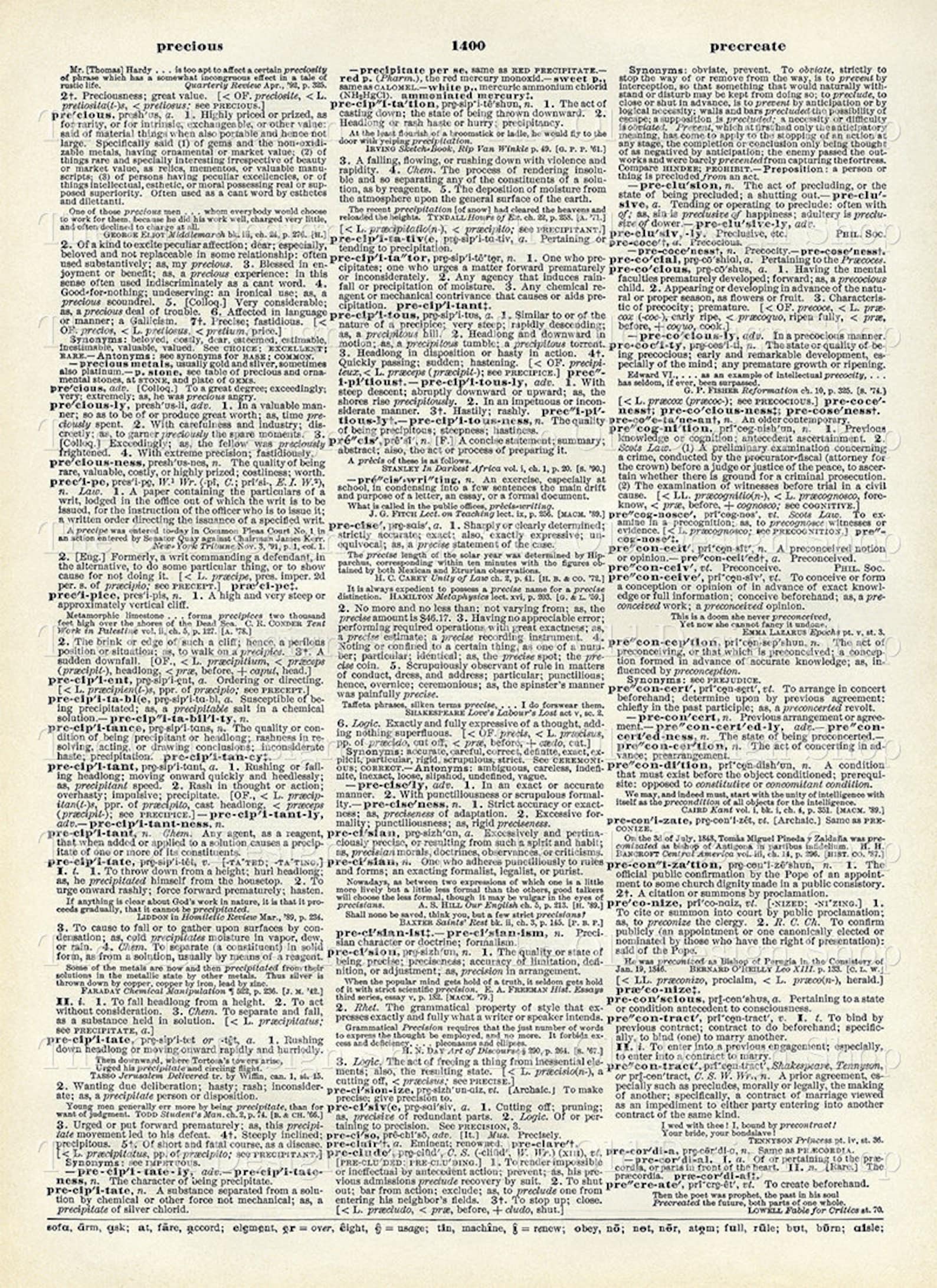 Printable Dictionary Page Precious Precipitation Precise | Etsy