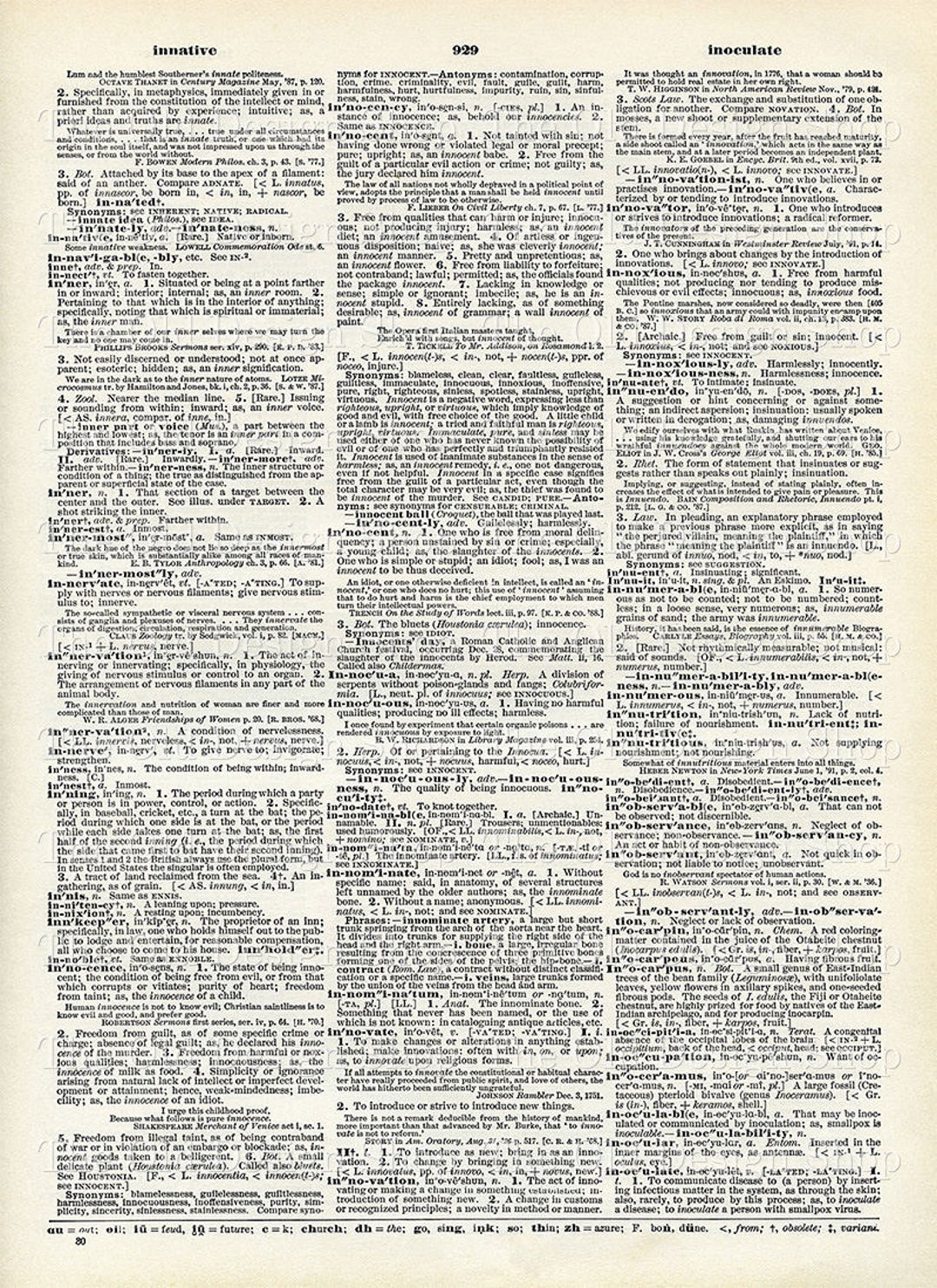 Printable Dictionary Page Inning Innkeeper Innocence Innocent Innovate ...