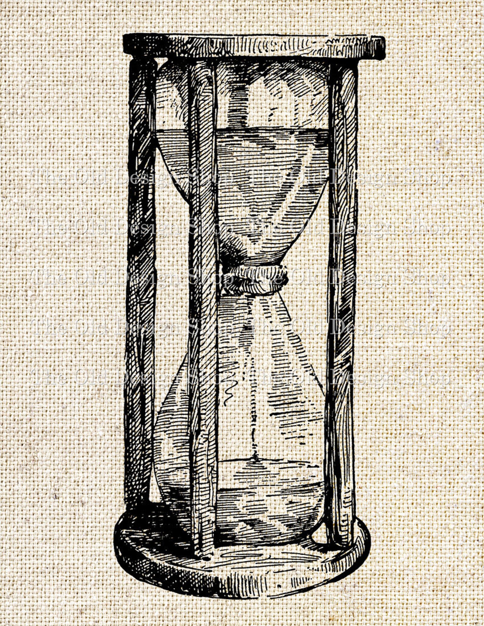 Hourglass Clip Art Rustic Vintage Illustration Commercial Use - Etsy