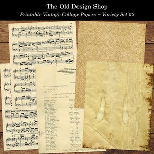 Set #2 Printable Vintage Collage Papers Journaling Papers Paper Pack ...