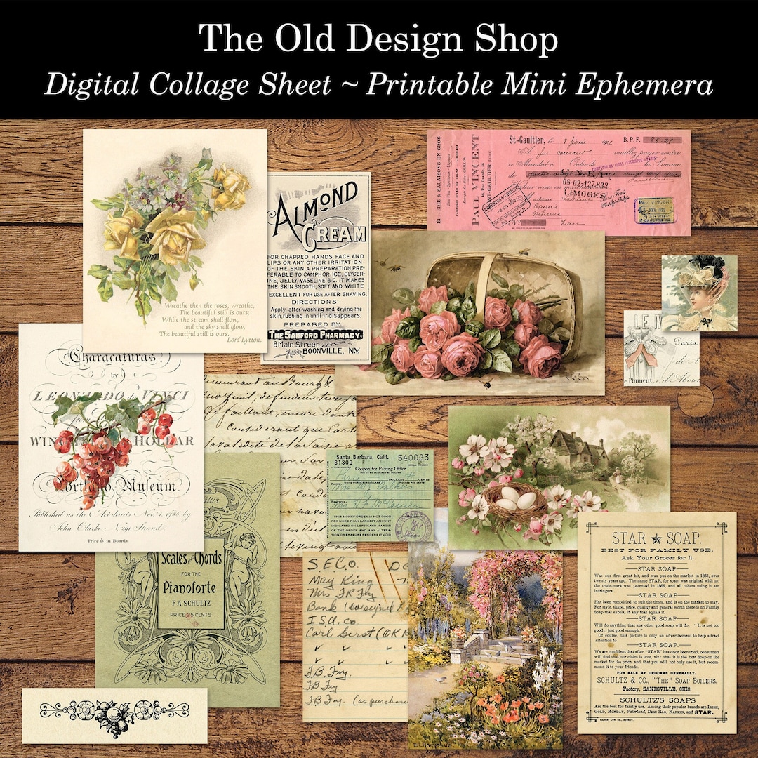 Printable Ephemera for Junk Journals Cardmaking Supply Handwritten ...
