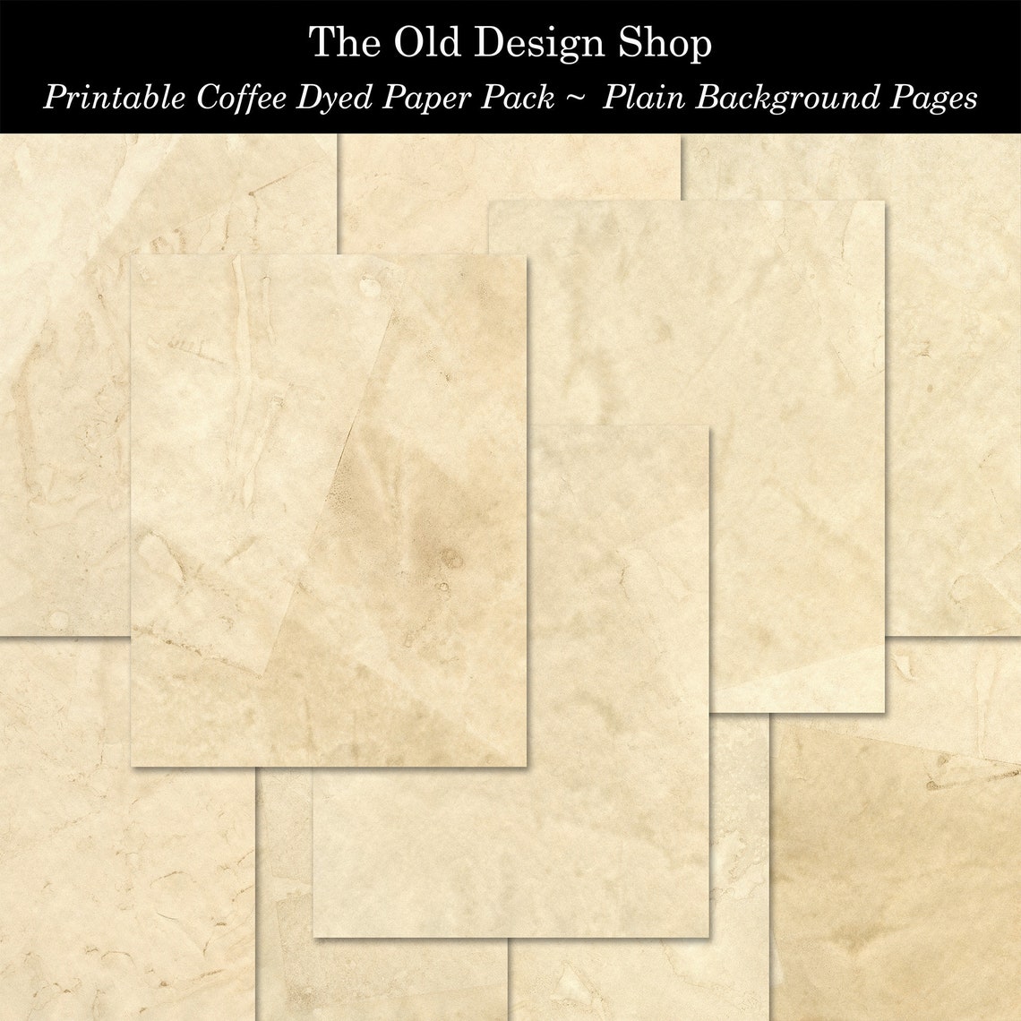 Printable Coffee Dyed Plain Background Paper Pack Texture - Etsy