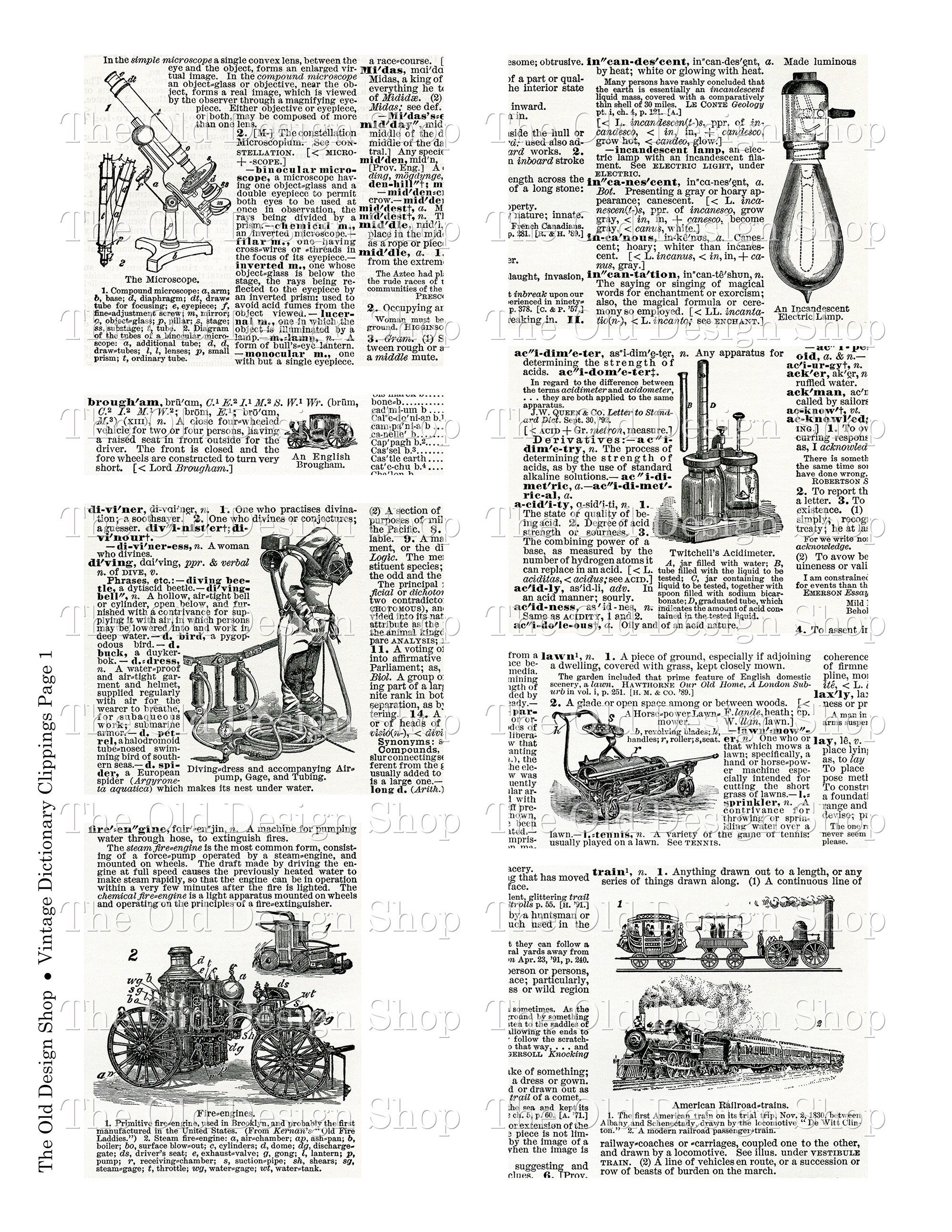 Printable Dictionary Clippings Vintage Ephemera Digital - Etsy Canada