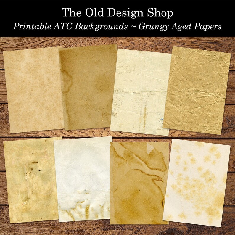 Printable Grungy Mini Papers Shabby Aged Neutral Ephemera for Junk ...