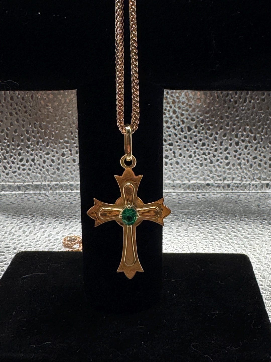 18k Gold Cross Pendant With Export Quality Colombian Emerald - Etsy