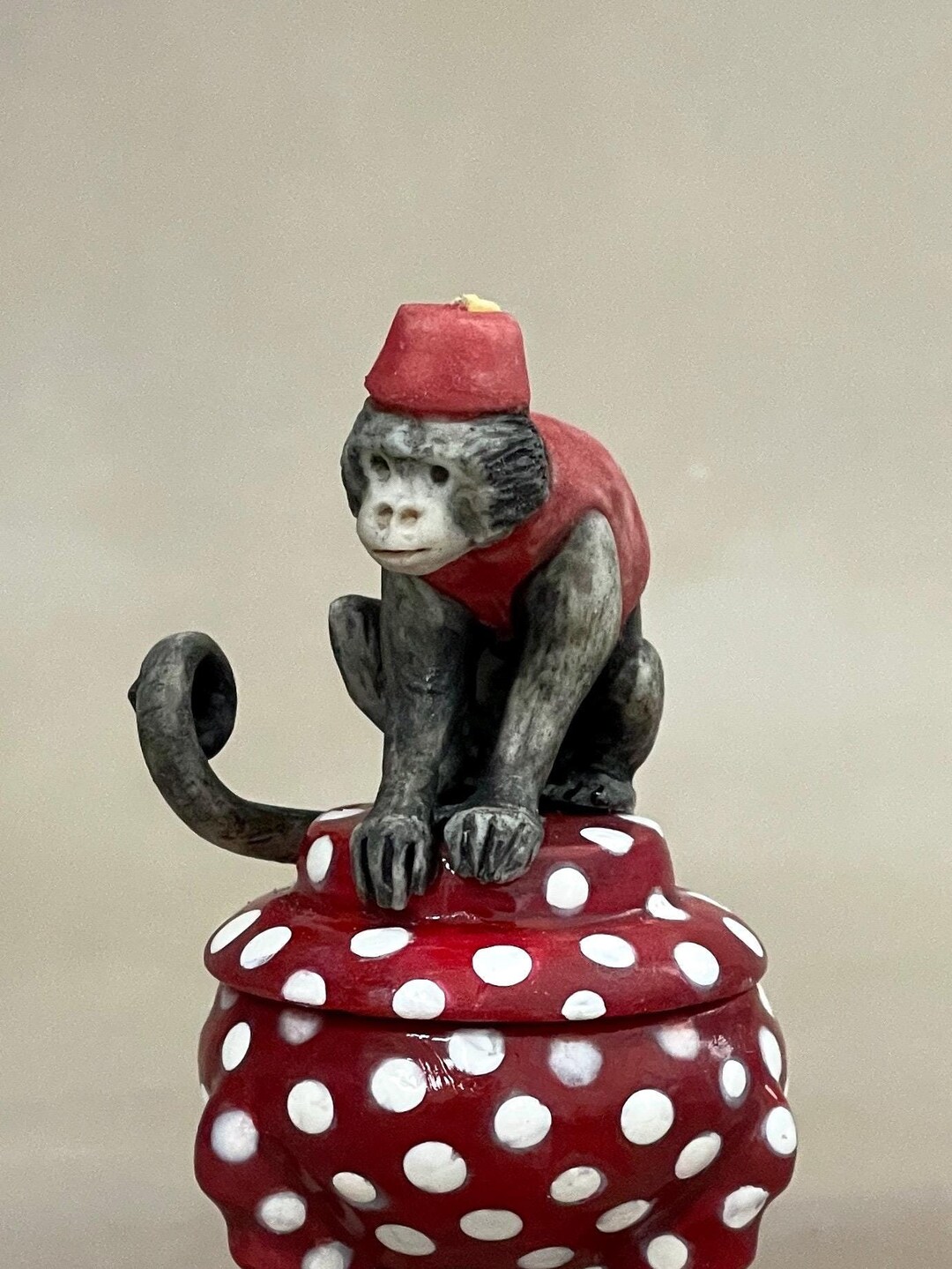 Handmade Ceramic Ring Chest Monkey Organ Grinder Style - Etsy