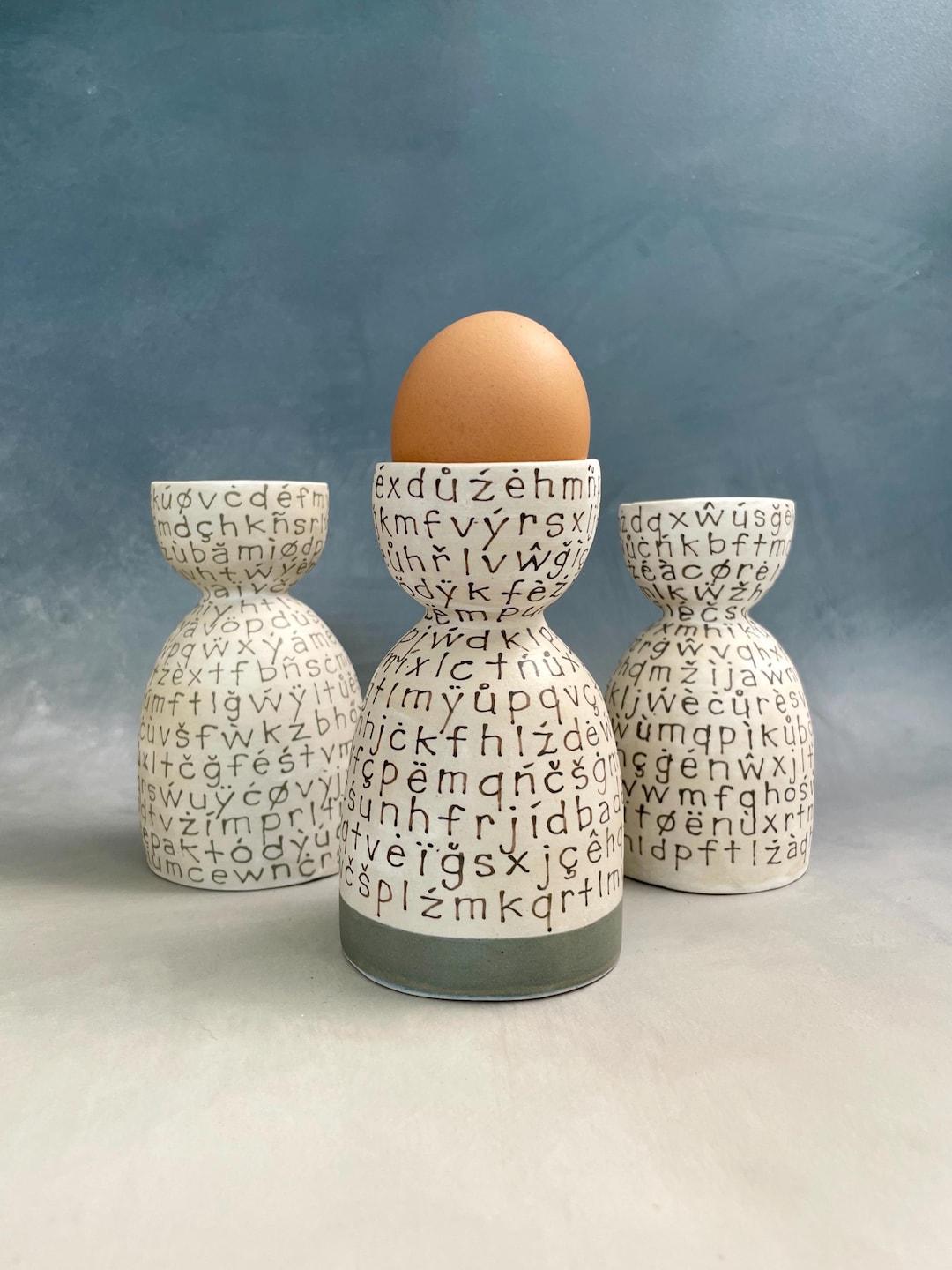 Handmade Egg Cups - Natural White With Letters - Appx 4.75in Tall - Etsy