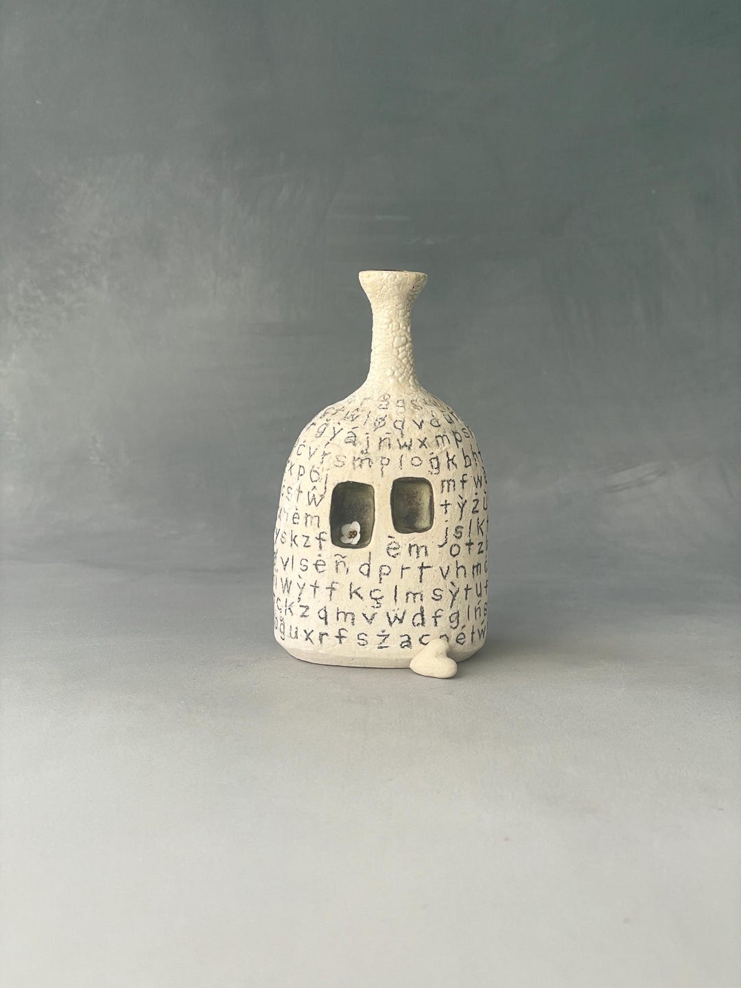 Rustic Bud Vase - Handwritten Letters - Imperfect Ceramics - Etsy
