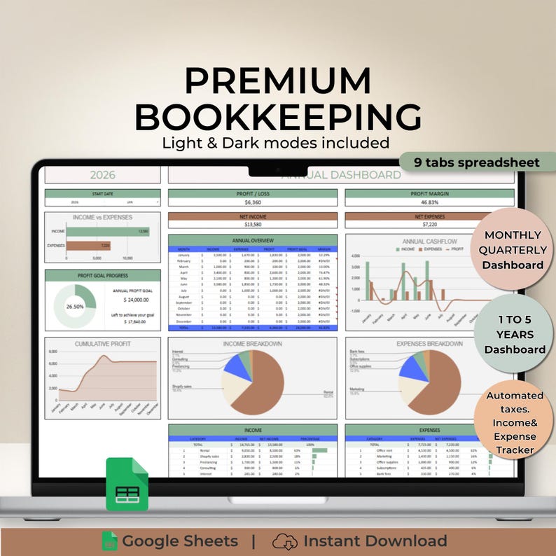 Ultimate Bookkeeping Template Small Business Bookkeeping Spreadsheet ...