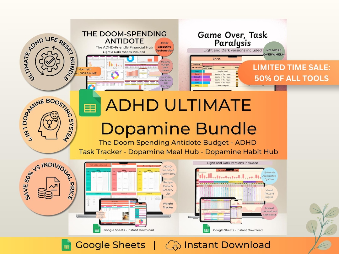 ADHD Ultimate Dopamine Bundle Doom Spending Antidote Budget Meal Plan ...