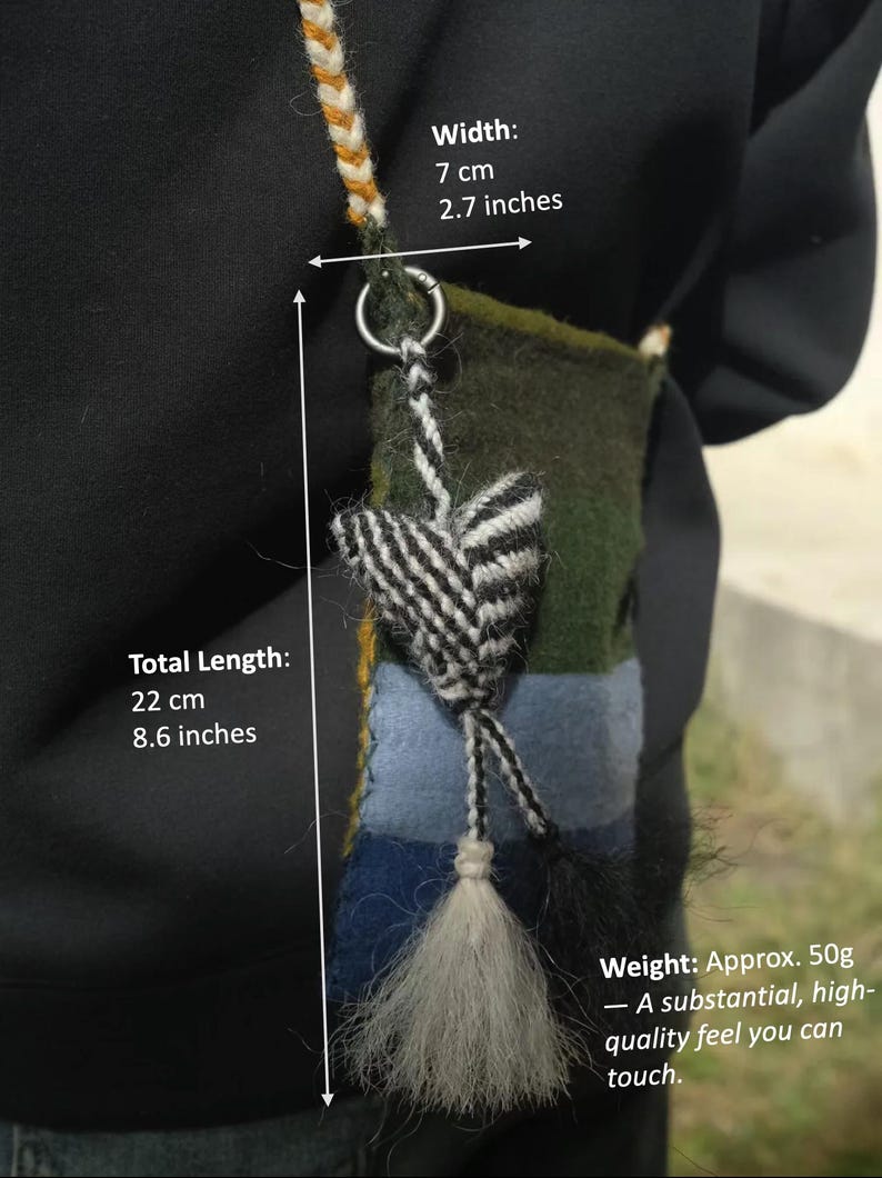 Tibetan "urdo" Yak Wool Heart Charm - Handwoven Nomad Sling - Sacred ...