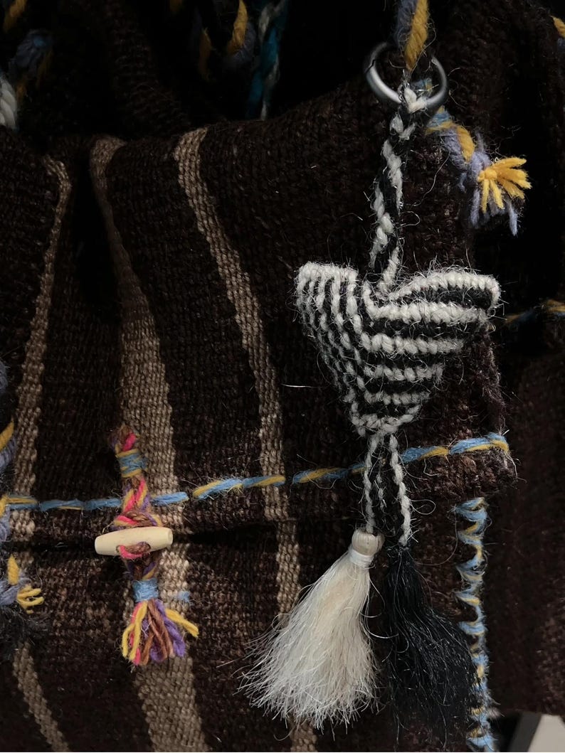 Tibetan "urdo" Yak Wool Heart Charm - Handwoven Nomad Sling - Sacred ...