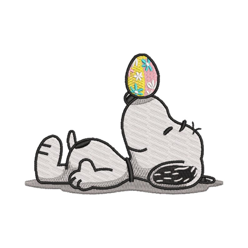 Sleeping Snoopy Easter Embroidery Design, Peanuts Machine Embroidery ...