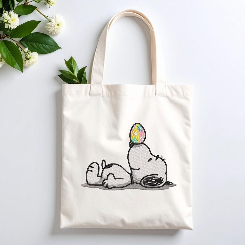 Sleeping Snoopy Easter Embroidery Design, Peanuts Machine Embroidery ...