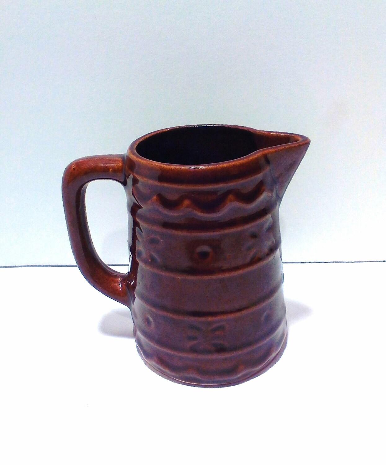 1940's Vintage Creamer Personal Pitcher Marcrest Daisy Dot Pattern Dark ...