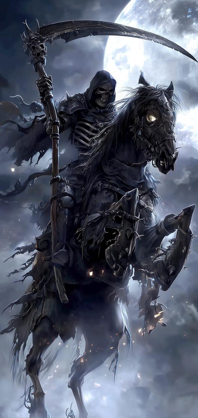Spatial Grim Reaper 5 Wallpaper Bundle | Ios 26 & Android | Dark ...
