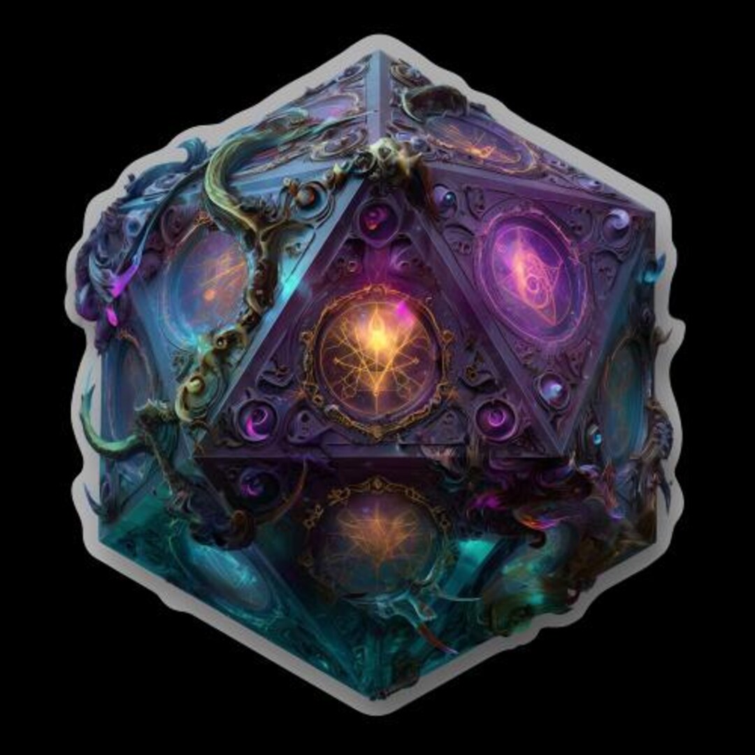 Warlock Inspired D20 Sticker Pack – 3 High-res Digital Dice Pngs | Fantasy TTRPG Stickers for ...