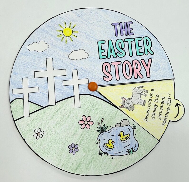 Christian Easter Basket Stuffer for Kids | Resurrection Story Wheel ...