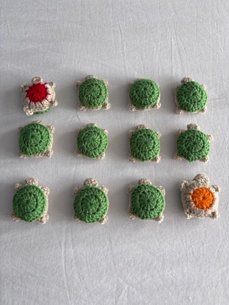 Matching Colors Memory Game: Crochet Mommy Turtle With 12 Babies - Etsy