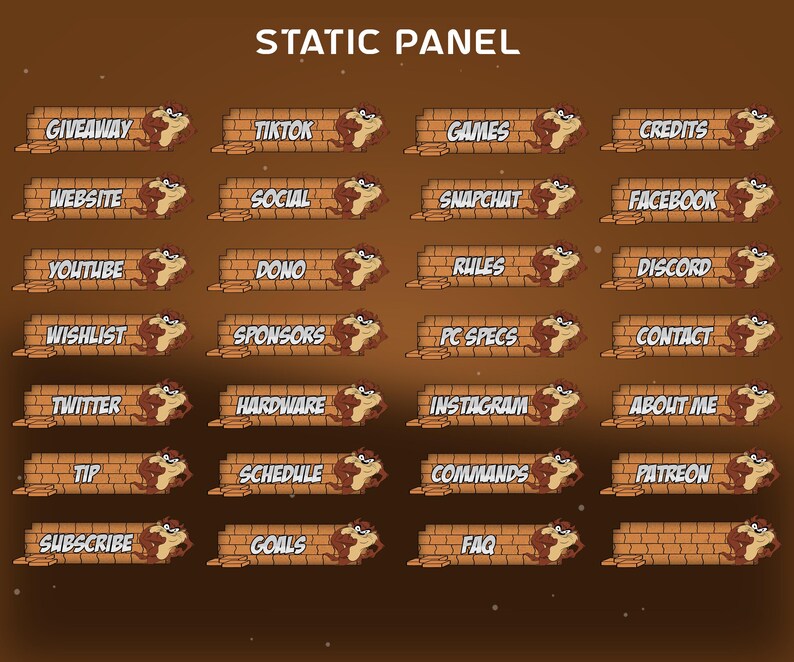 Rampage Spin Animated Stream Overlay Package, Expressive Cartoon ...