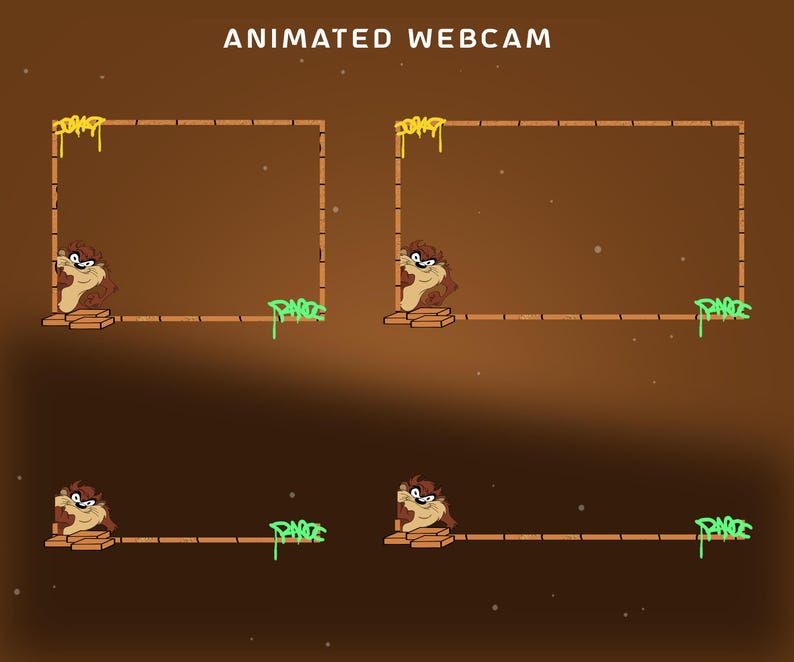 Rampage Spin Animated Stream Overlay Package, Expressive Cartoon ...