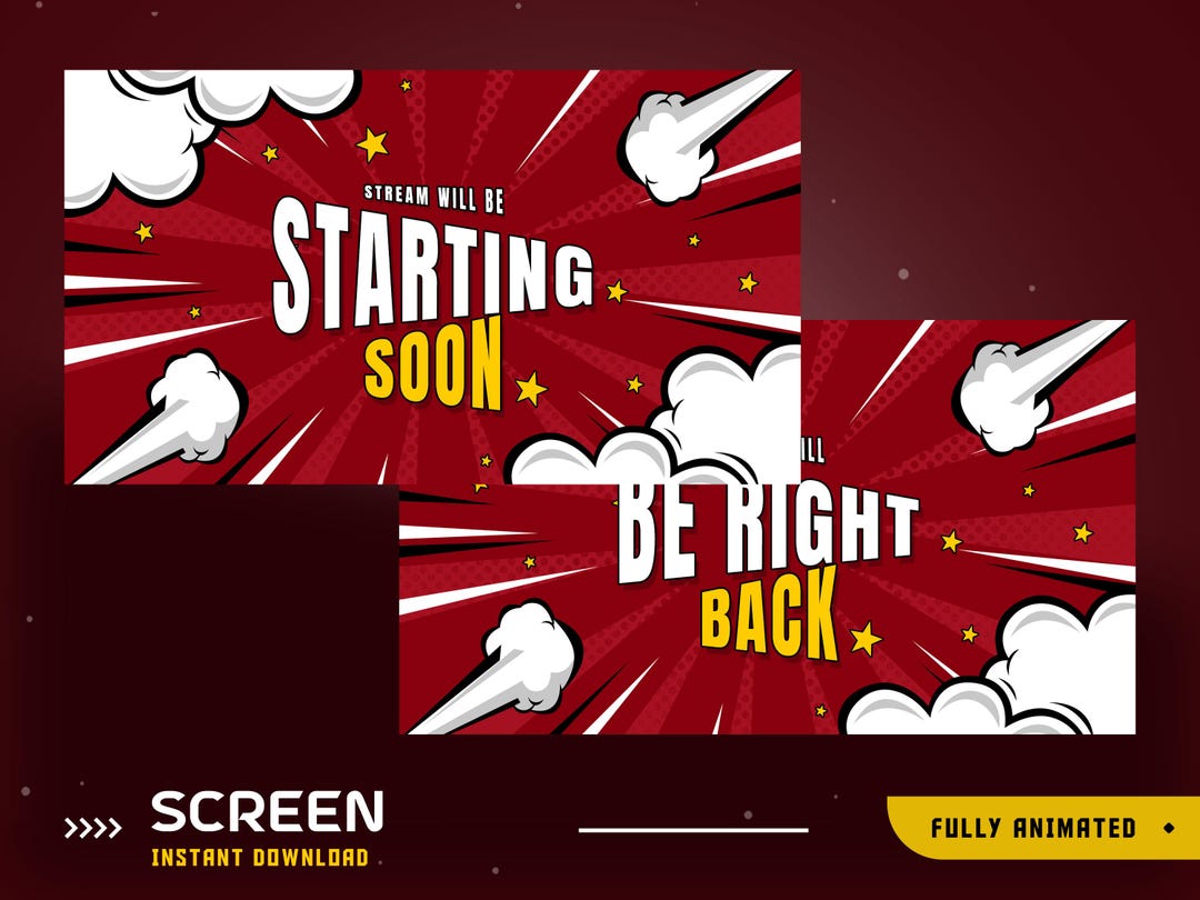 Comic Pop Animated Stream Screen Overlay Package, Animated Pop Art ...