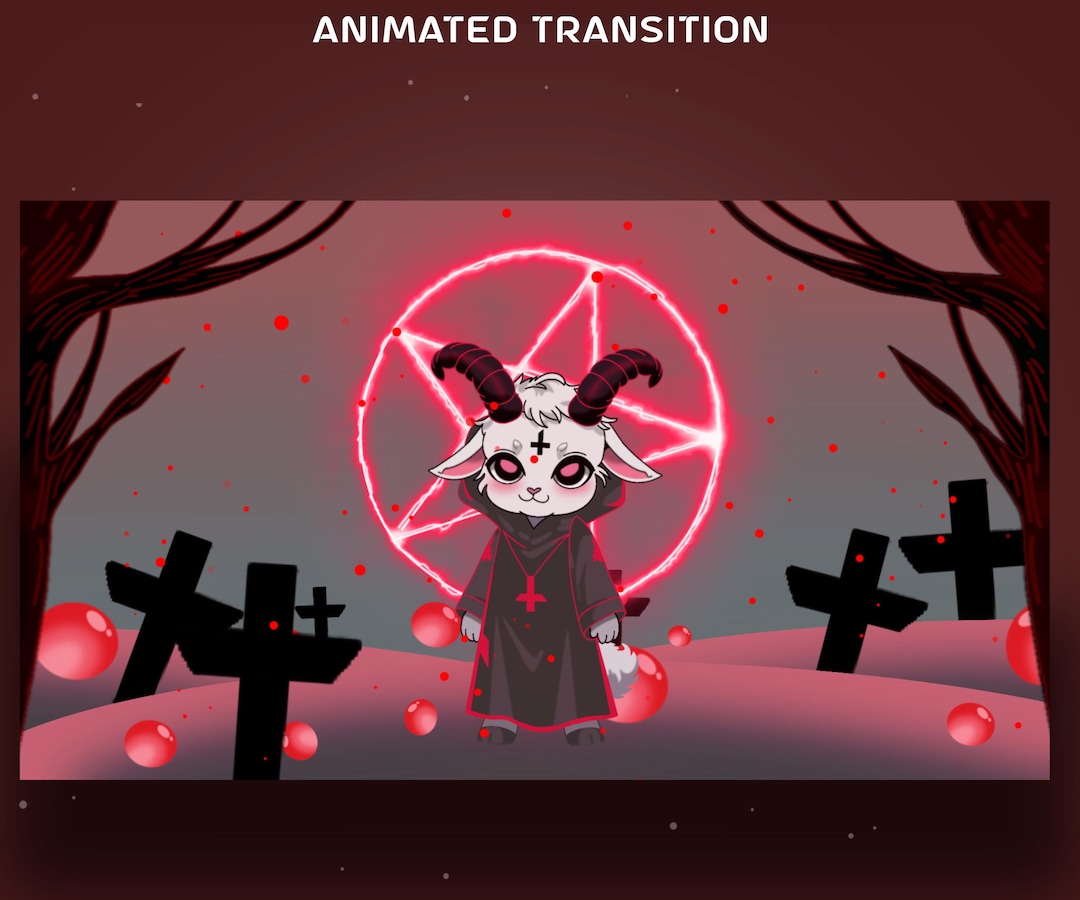 Dark Gothic Animated Transition, Cute Dark Lamb, Satanic Lamb Horror ...