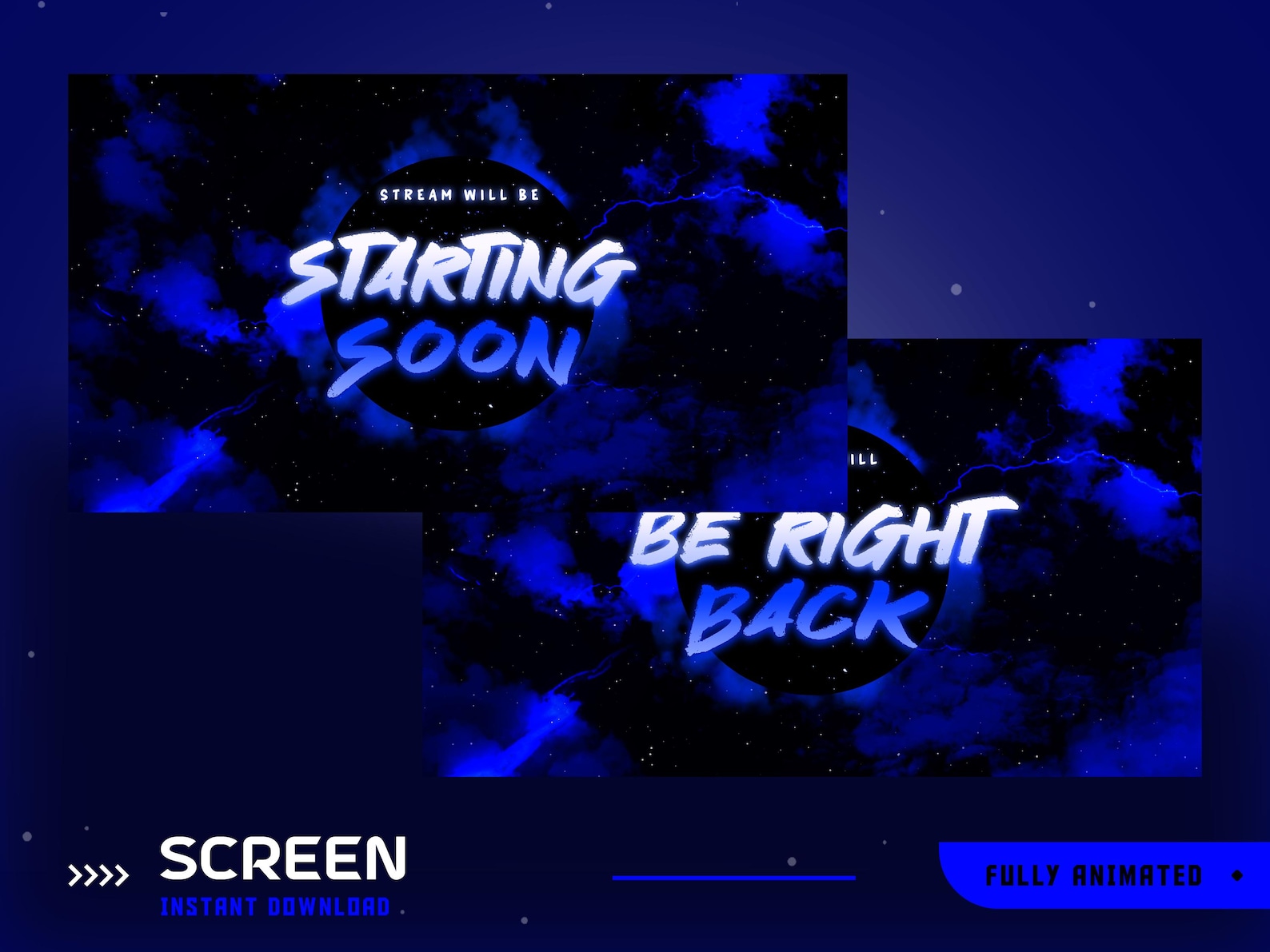 Anomaly Cloud Animated Stream Screen Overlay Package, Blue Galaxy ...