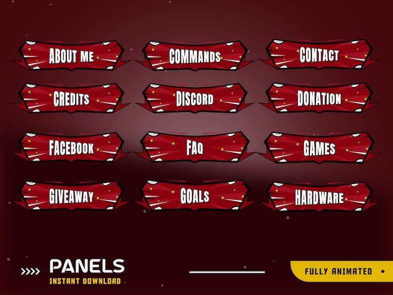 Comic Pop Animated Stream Overlay Package, Pop Art Stream Overlay, Boom ...