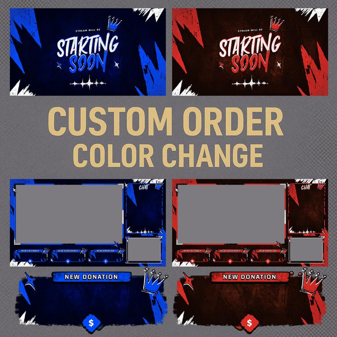 Custom Overlay Color Change – Cute Twitch Stream Overlay Color ...