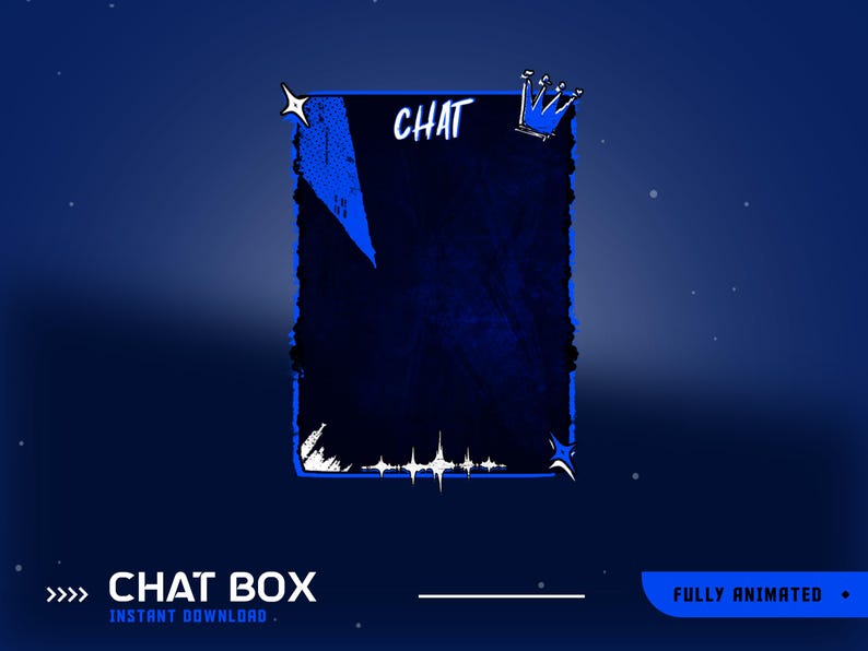 Grain Animated Stream Overlay Package, Dark Blue Overlay Design, Grunge ...